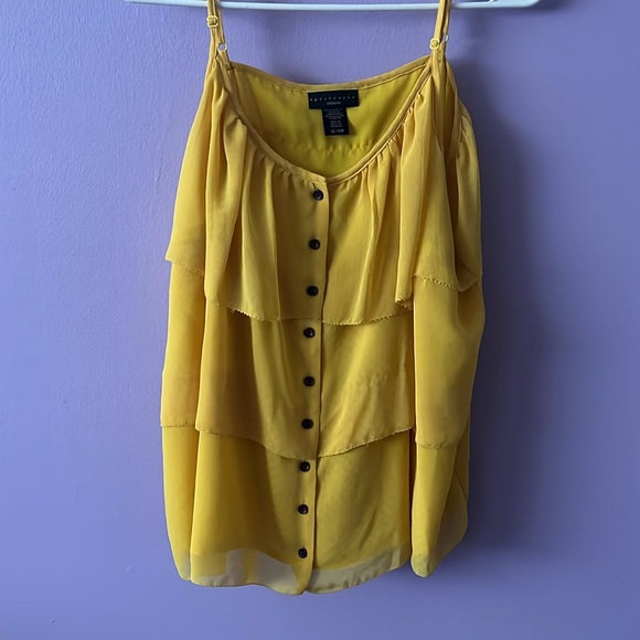 Tops | Yellow Apostrophe Tank | Poshmark